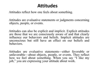 Attitudes and job Satisfaction | PPTX