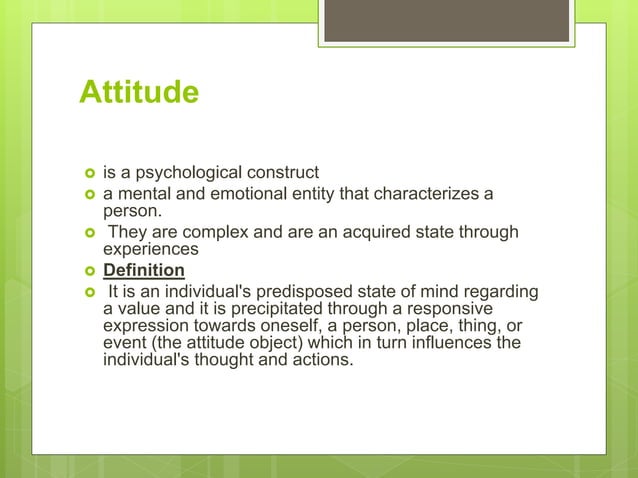 Attitudes | PPTX | Family and Relationships