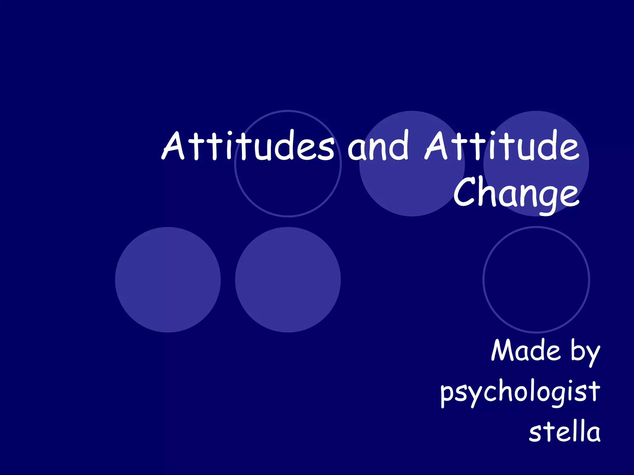 Attitudes and Attitude change | PPT