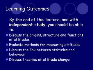 Attitudes and Attitude change | PPT