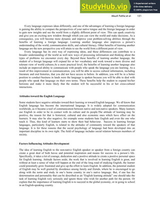 ATTITUDES AND MOTIVATIONS IN LEARNING ENGLISH AS A FOREIGN LANGAUGE | PDF
