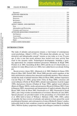 Attitudes And Persuasion | PDF