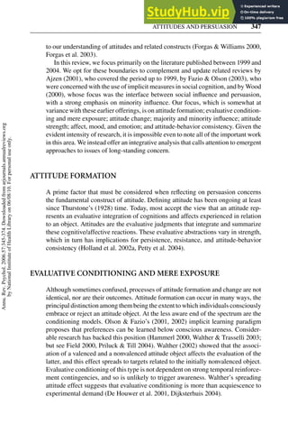 Attitudes And Persuasion | PDF