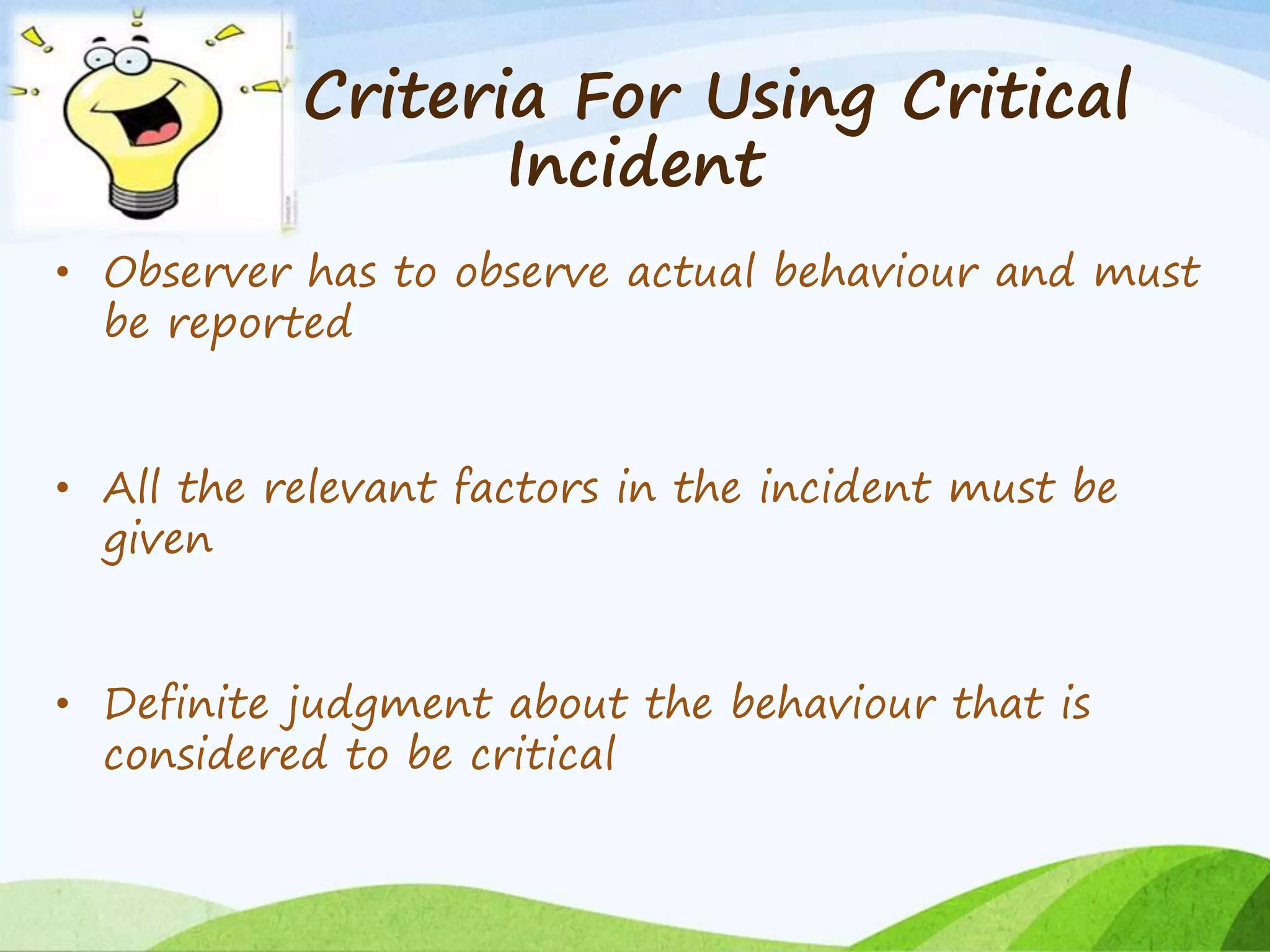 Attitude scale and critical incident technique | PPTX | Education