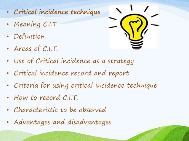 Attitude scale and critical incident technique | PPTX | Education