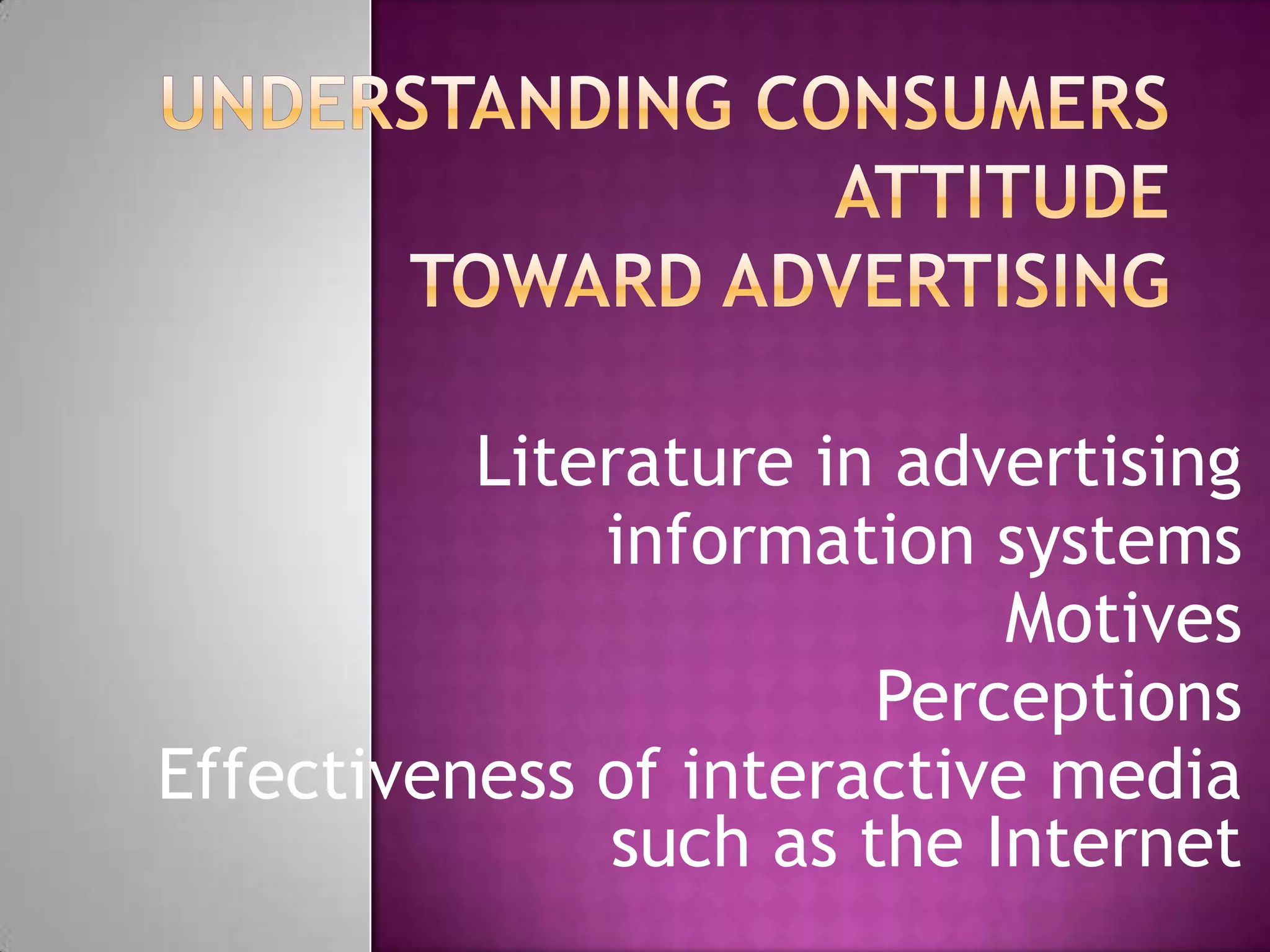 Attitudes (impact of advertising) | PPTX