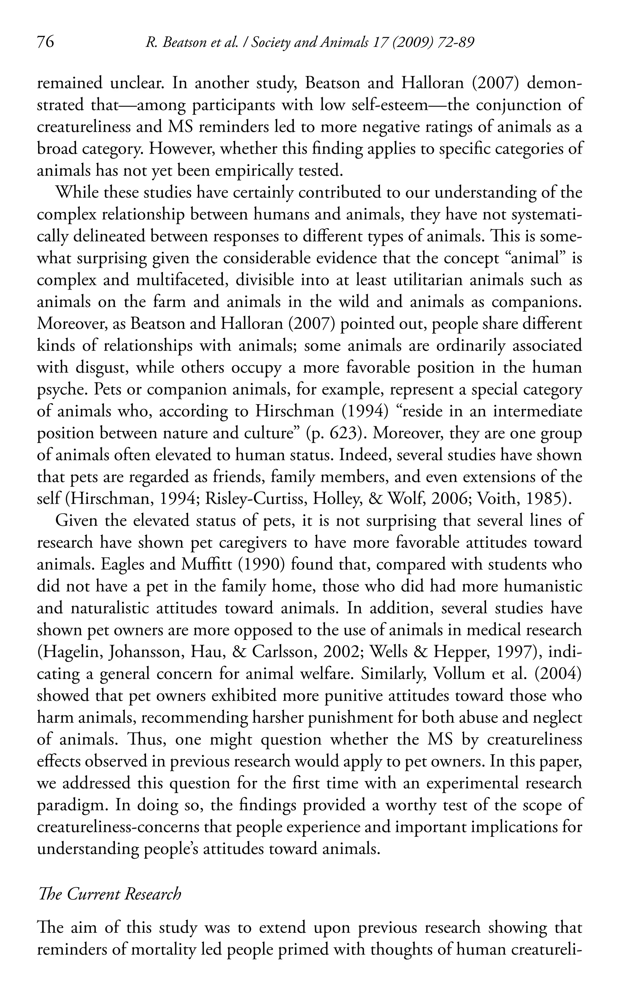 Attitudes toward animals | PDF