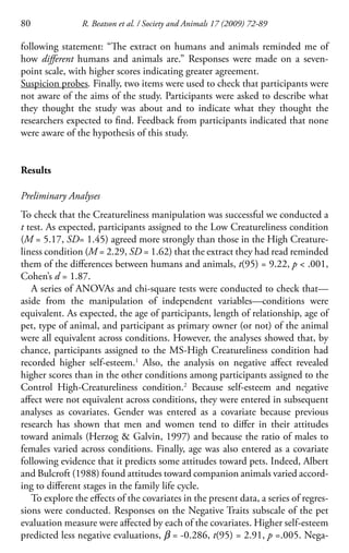 Attitudes toward animals | PDF