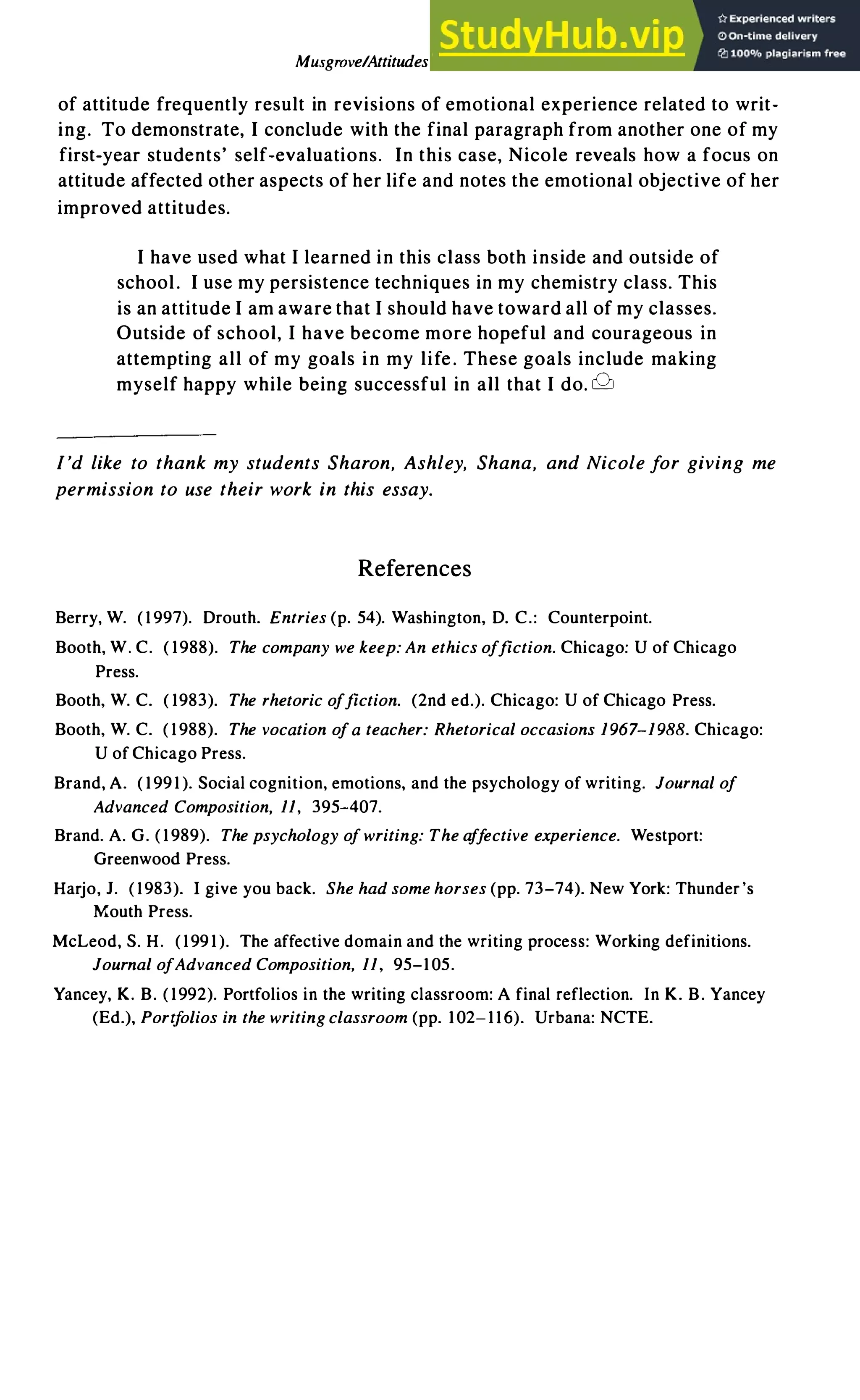 Attitudes Toward Writing | PDF