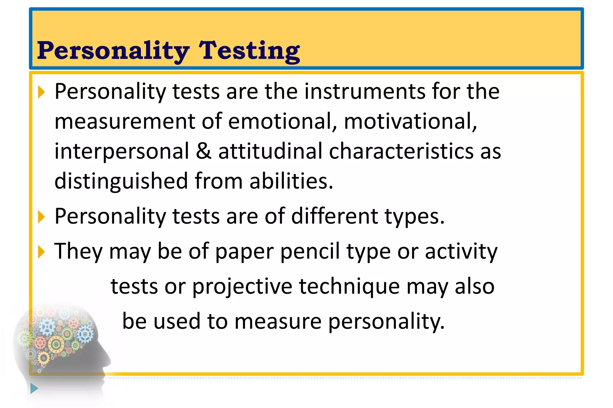 Attitude test,personality test, Projective technique, & sociometric ...
