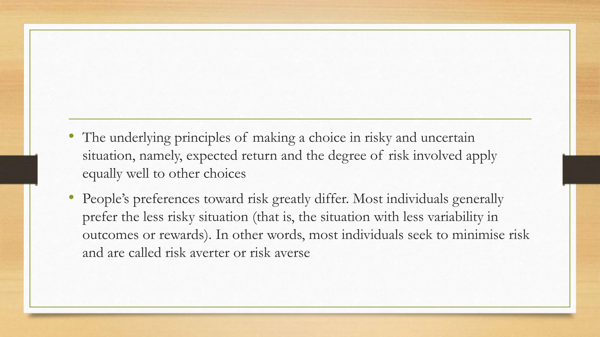 Attitude Towards Risk-Risk Lover, Risk Nuetral, Risk Averter | PPTX