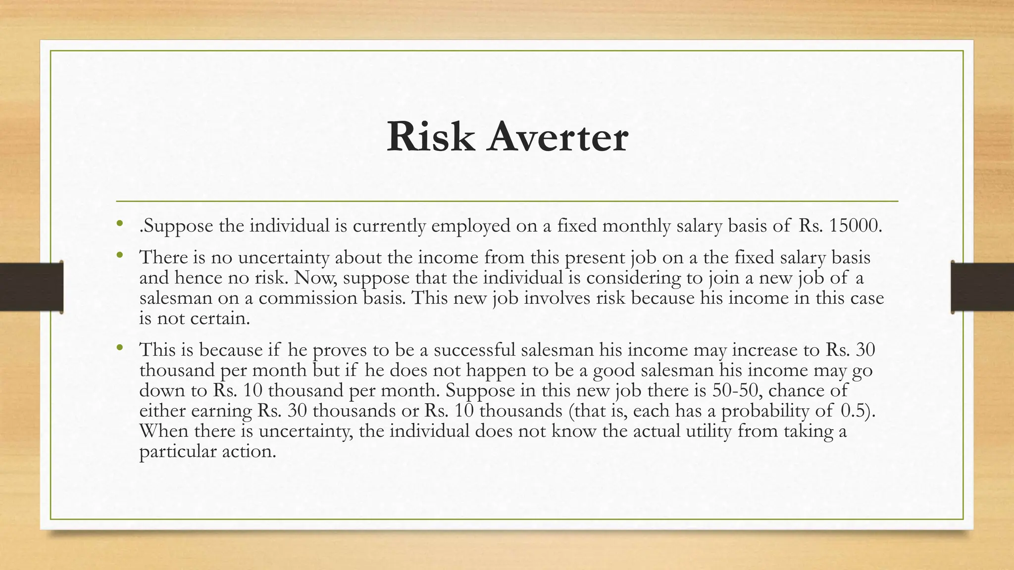 Attitude Towards Risk-Risk Lover, Risk Nuetral, Risk Averter | PPTX
