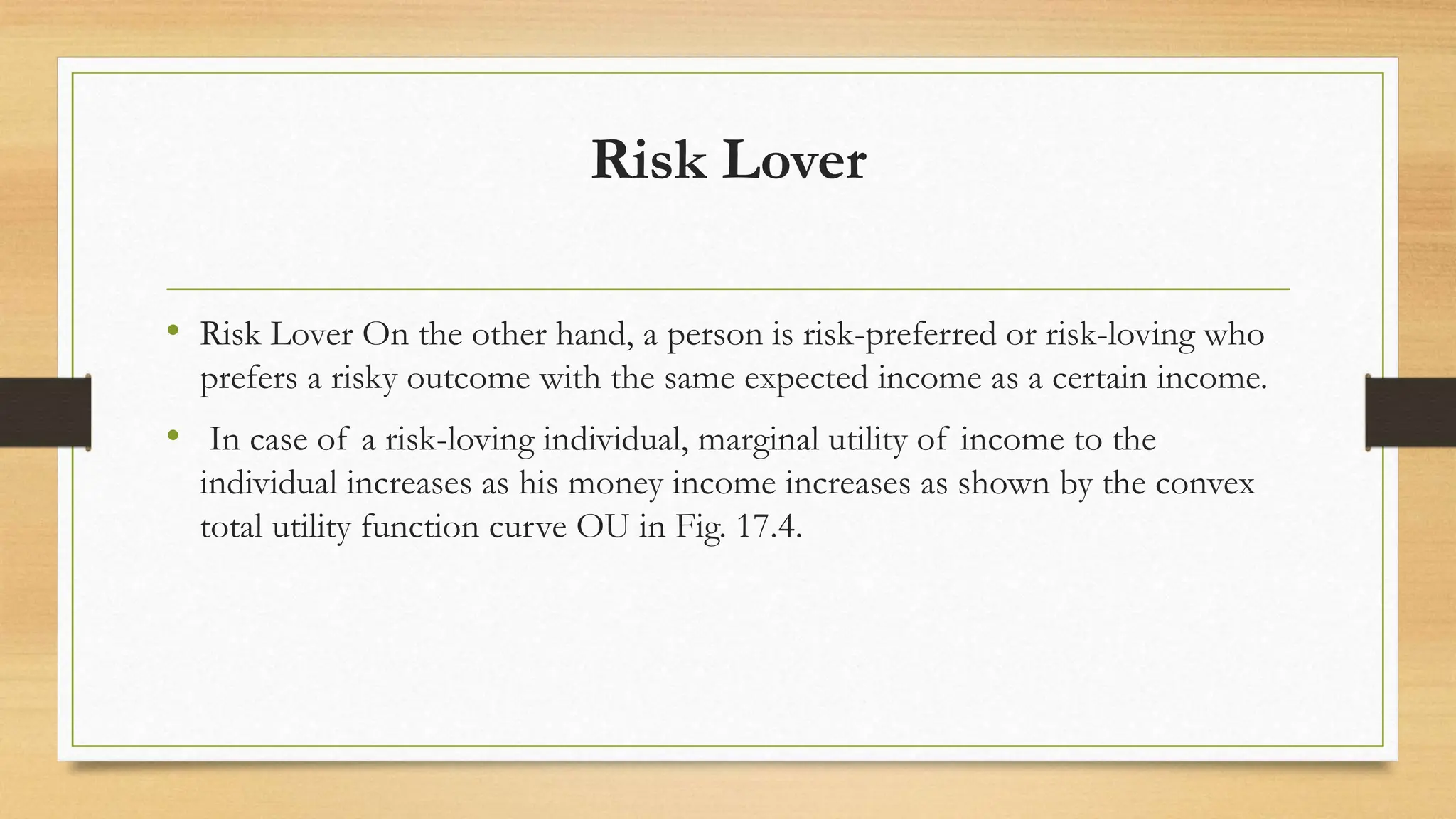 Attitude Towards Risk-Risk Lover, Risk Nuetral, Risk Averter | PPTX