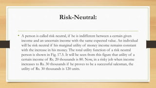 Attitude Towards Risk-Risk Lover, Risk Nuetral, Risk Averter | PPTX