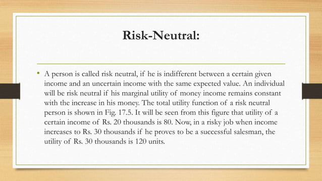 Attitude Towards Risk-Risk Lover, Risk Nuetral, Risk Averter | PPTX