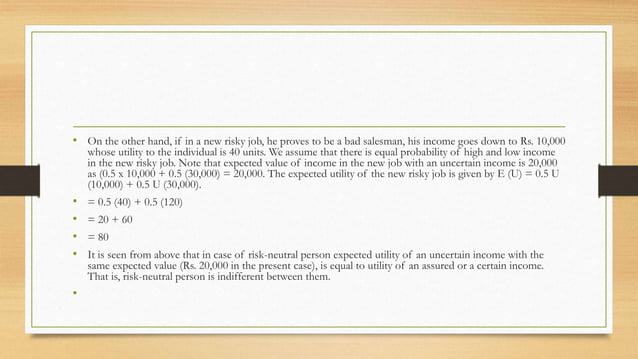 Attitude Towards Risk-Risk Lover, Risk Nuetral, Risk Averter | PPTX