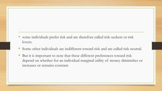 Attitude Towards Risk-Risk Lover, Risk Nuetral, Risk Averter | PPTX