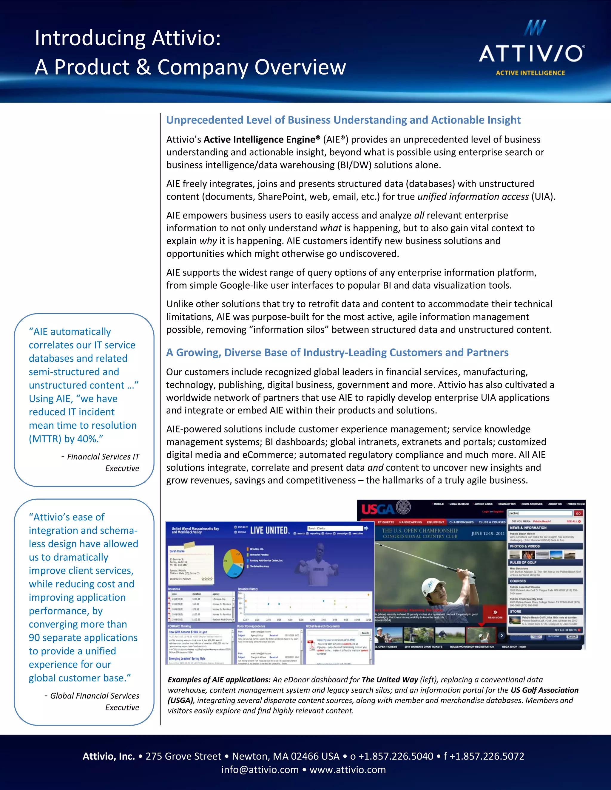 Attivio Product and Company Overview | PDF