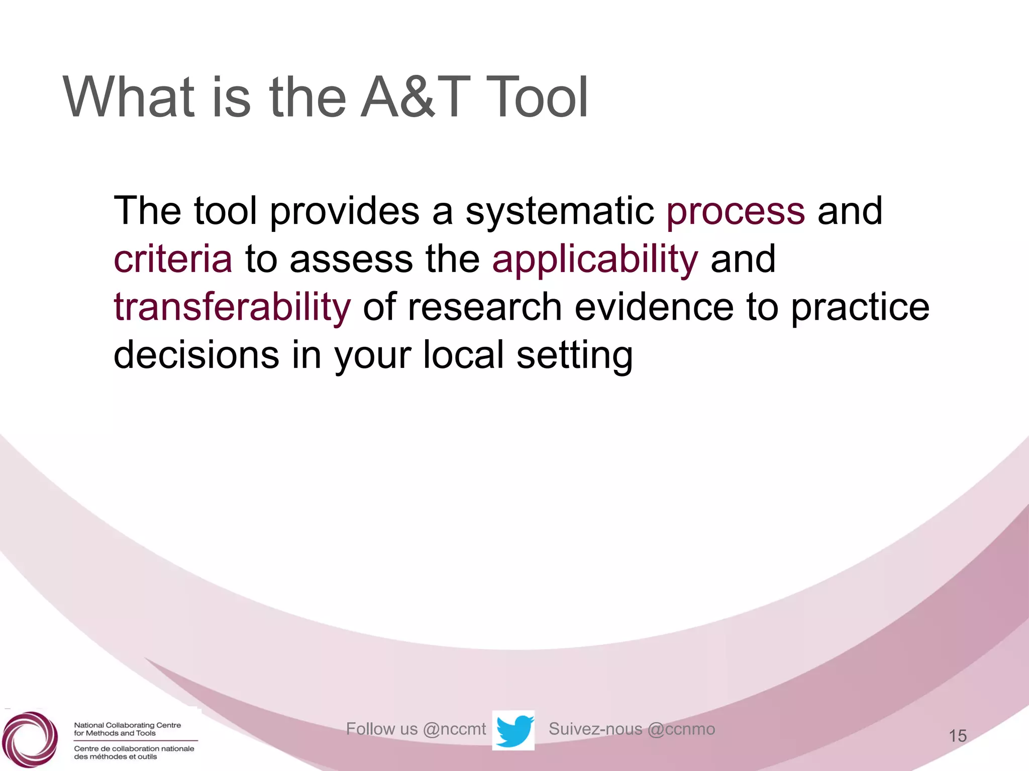 NCCMT webinar - Applicaibilty and Transferability of Evidence (A&T ...