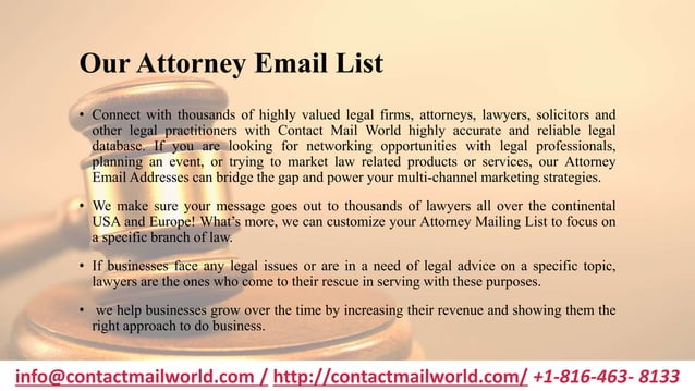 Attorney email list | PPTX | Email | Internet