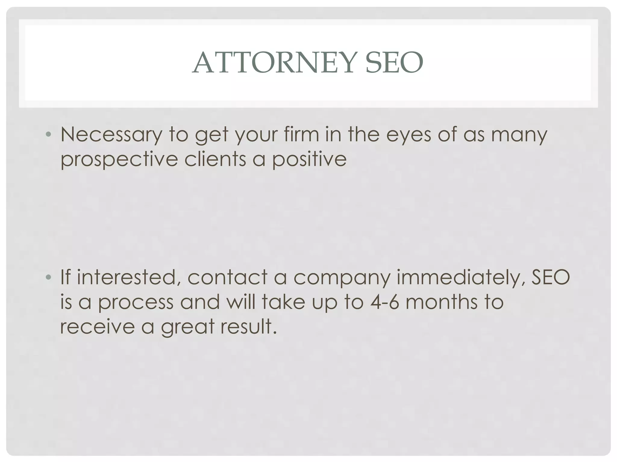 Attorney seo presentation | PPT