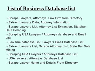 Attorneys & Lawyers Directory Scraping | PPT