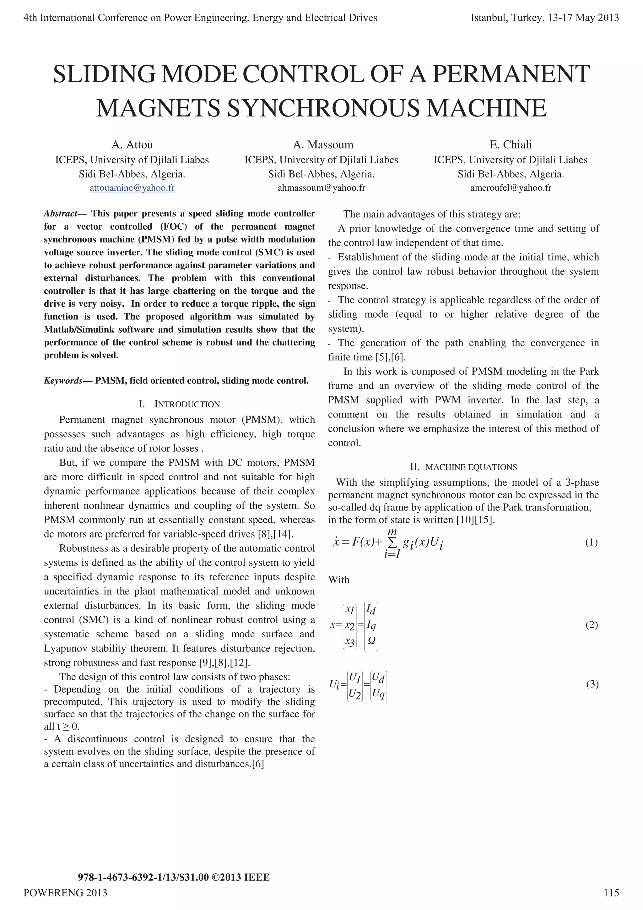 Attou. Sliding mode Control - MSAP | PDF | Technology & Computing