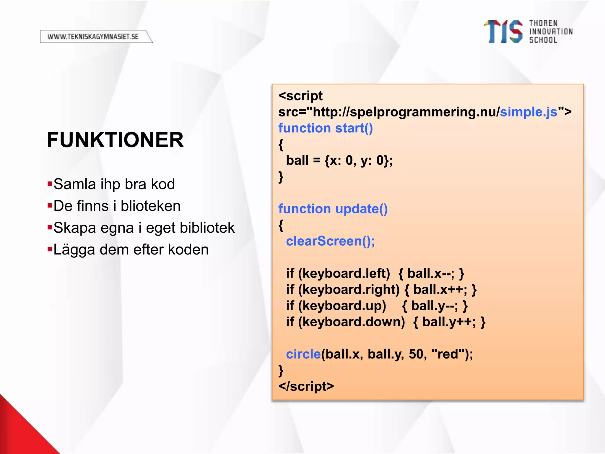Att programmera med javascript grunder | PPT