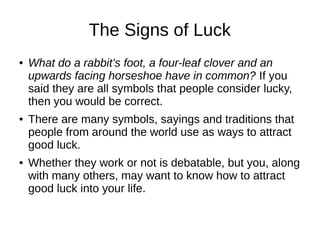 How to Attract Good Luck | ODP