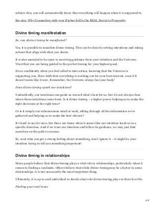The Ultimate Guide to Divine Timing | PDF