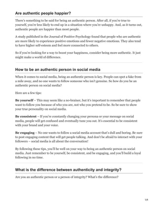 The 5 Traits of an Authentic Person | PDF