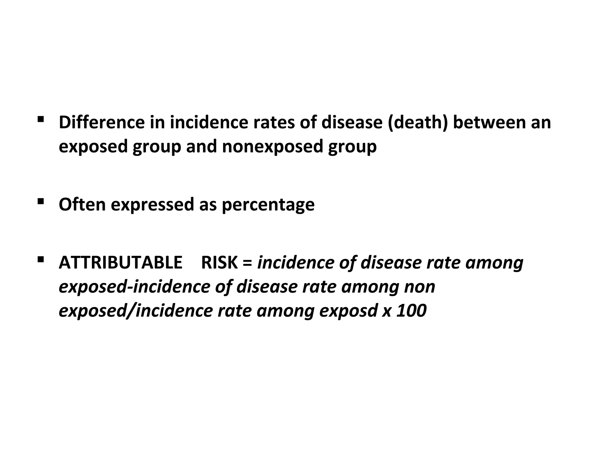 Attributable risk and population attributable risk | PPT