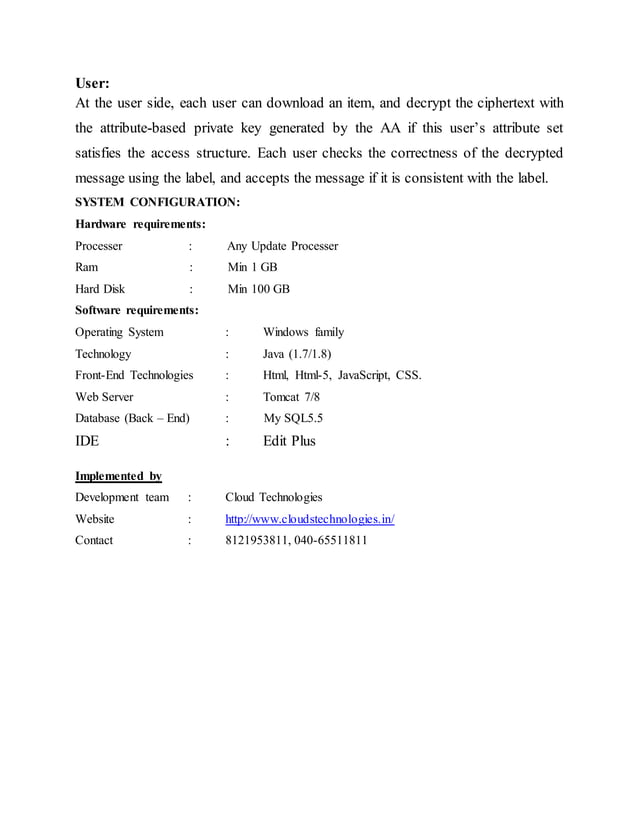 Attribute Based Storage Supporting Secure Deduplication Of Encrypted Data In Cloud Pdf