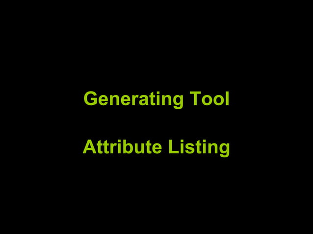 Attribute Listing | PPT