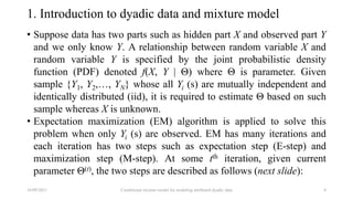 Conditional mixture model for modeling attributed dyadic data | PPTX | Physics | Science