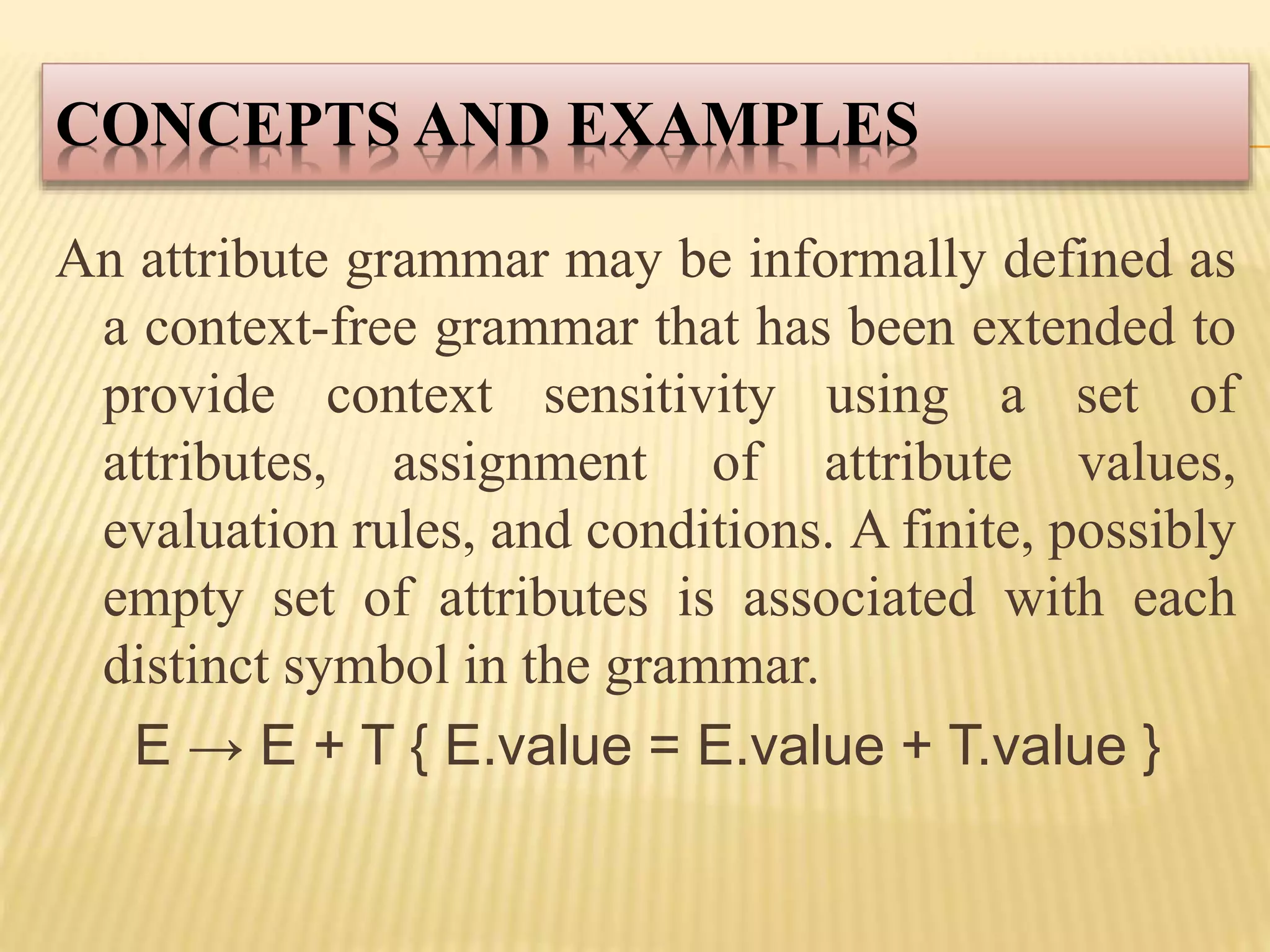 Attribute grammer | PPTX