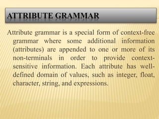 Attribute grammer | PPTX