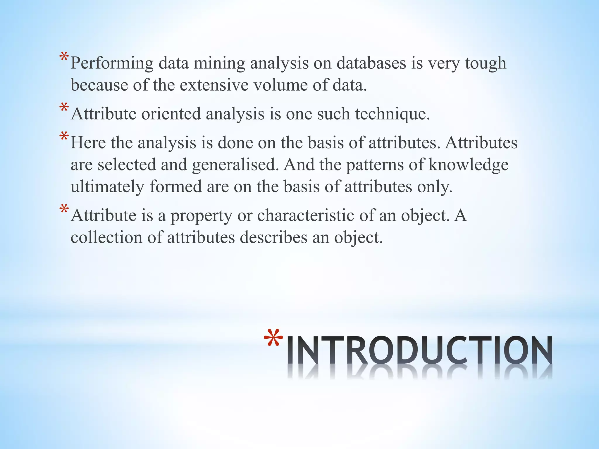 Attribute oriented analysis | PPTX
