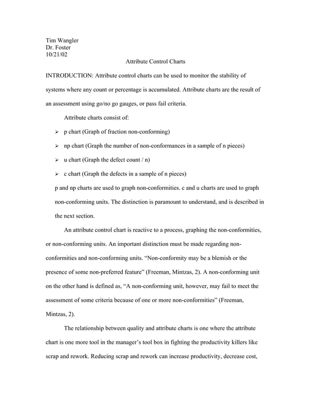 Attributes Control Charts | PDF