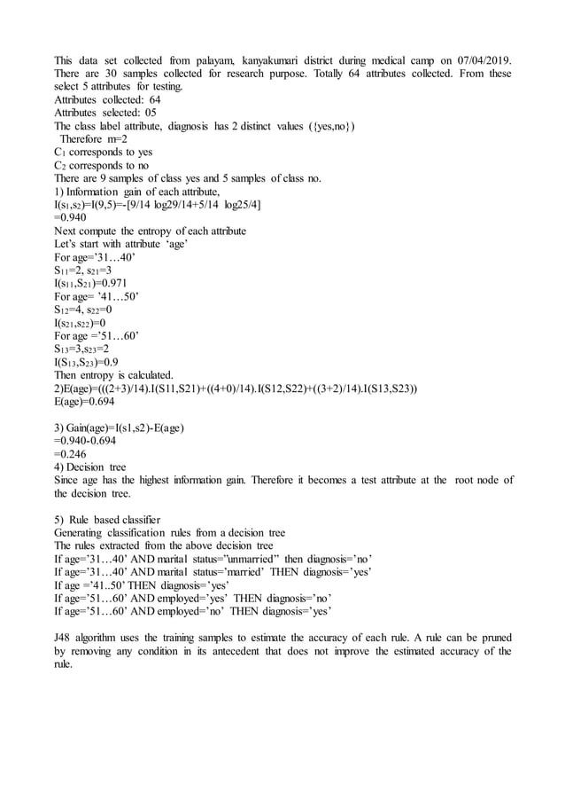 Attribute Selection Measure Docx Computing Technology And Computing