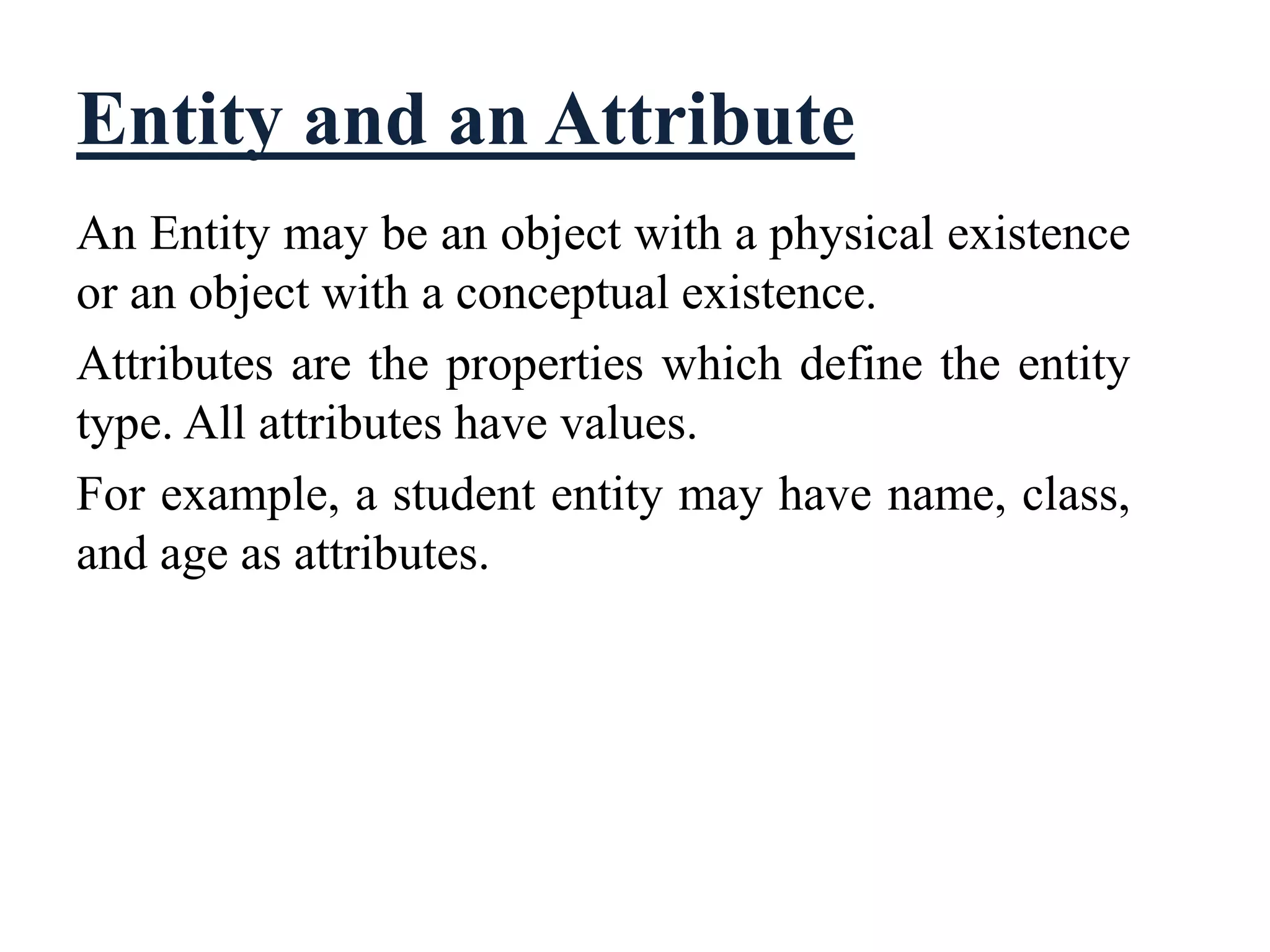 Attributes in Entity-Relationship Model | PPTX