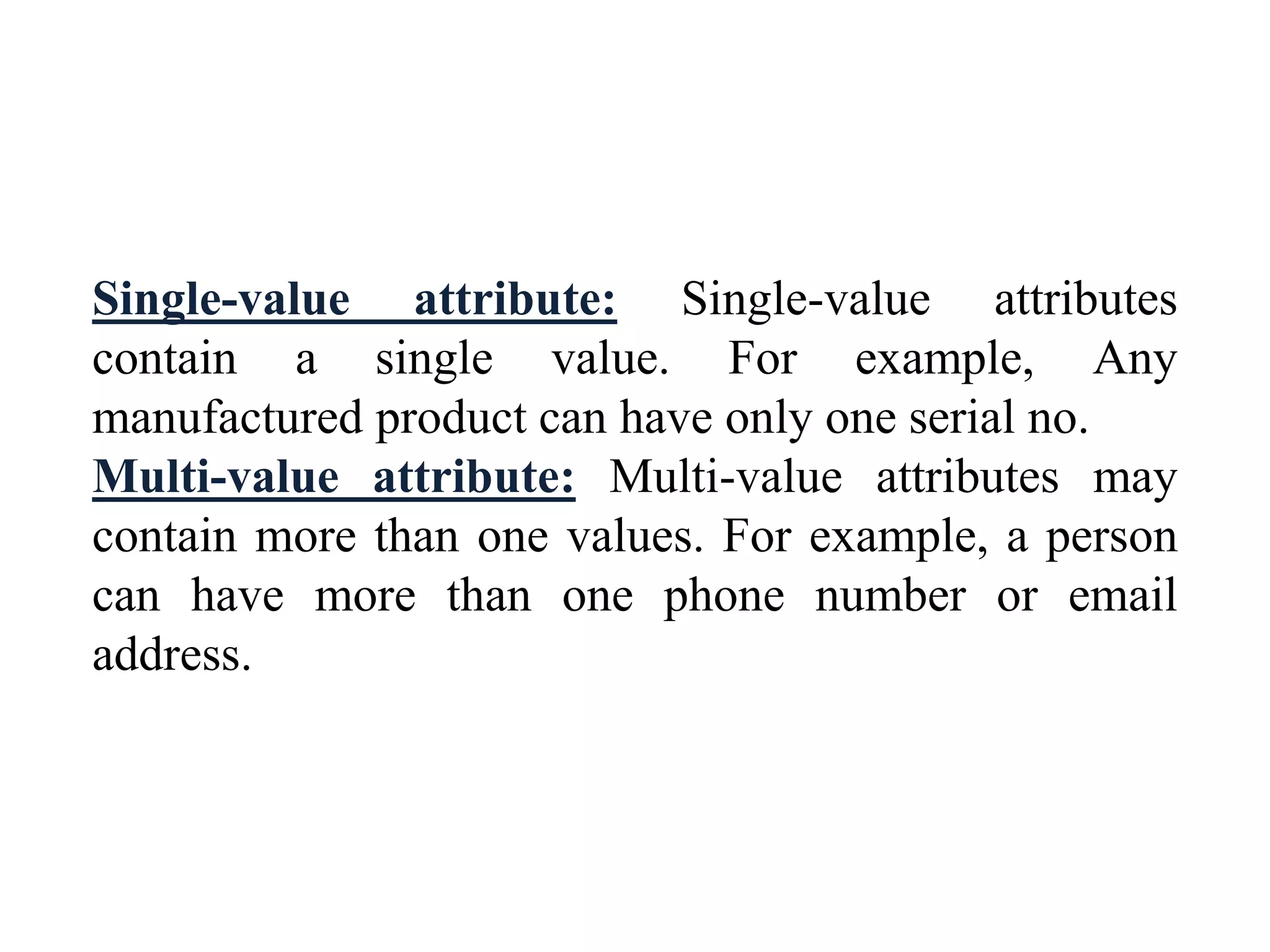Attributes in Entity-Relationship Model | PPTX
