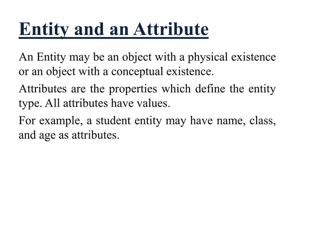 Attributes in Entity-Relationship Model | PPTX