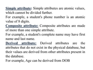 Attributes in Entity-Relationship Model | PPTX