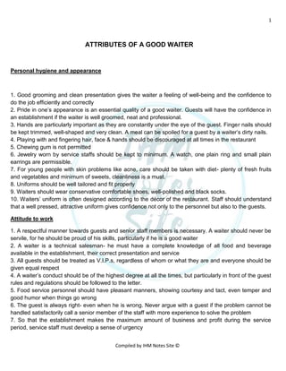 ATTRIBUTES OF A GOOD WAITER.doc