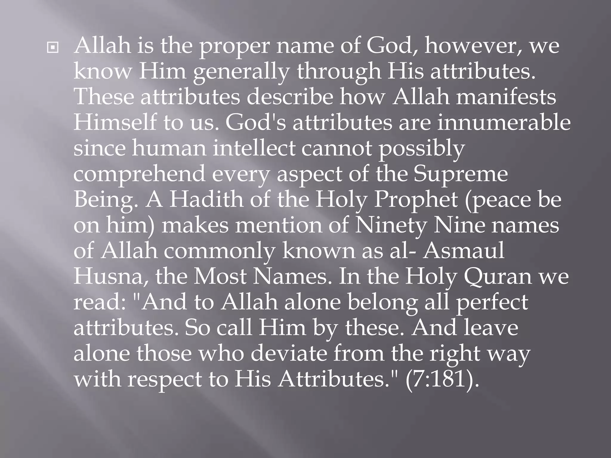 Attributes of allah | PPTX