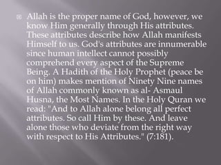 Attributes of allah | PPTX
