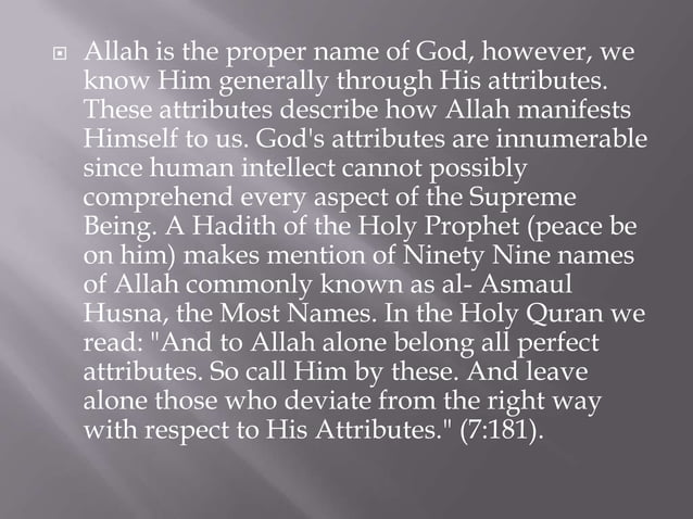 Attributes of allah | PPTX
