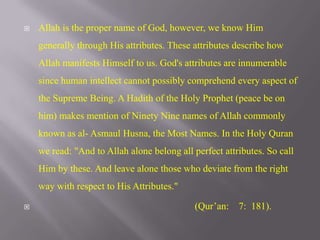 Attributes of allah | PPTX