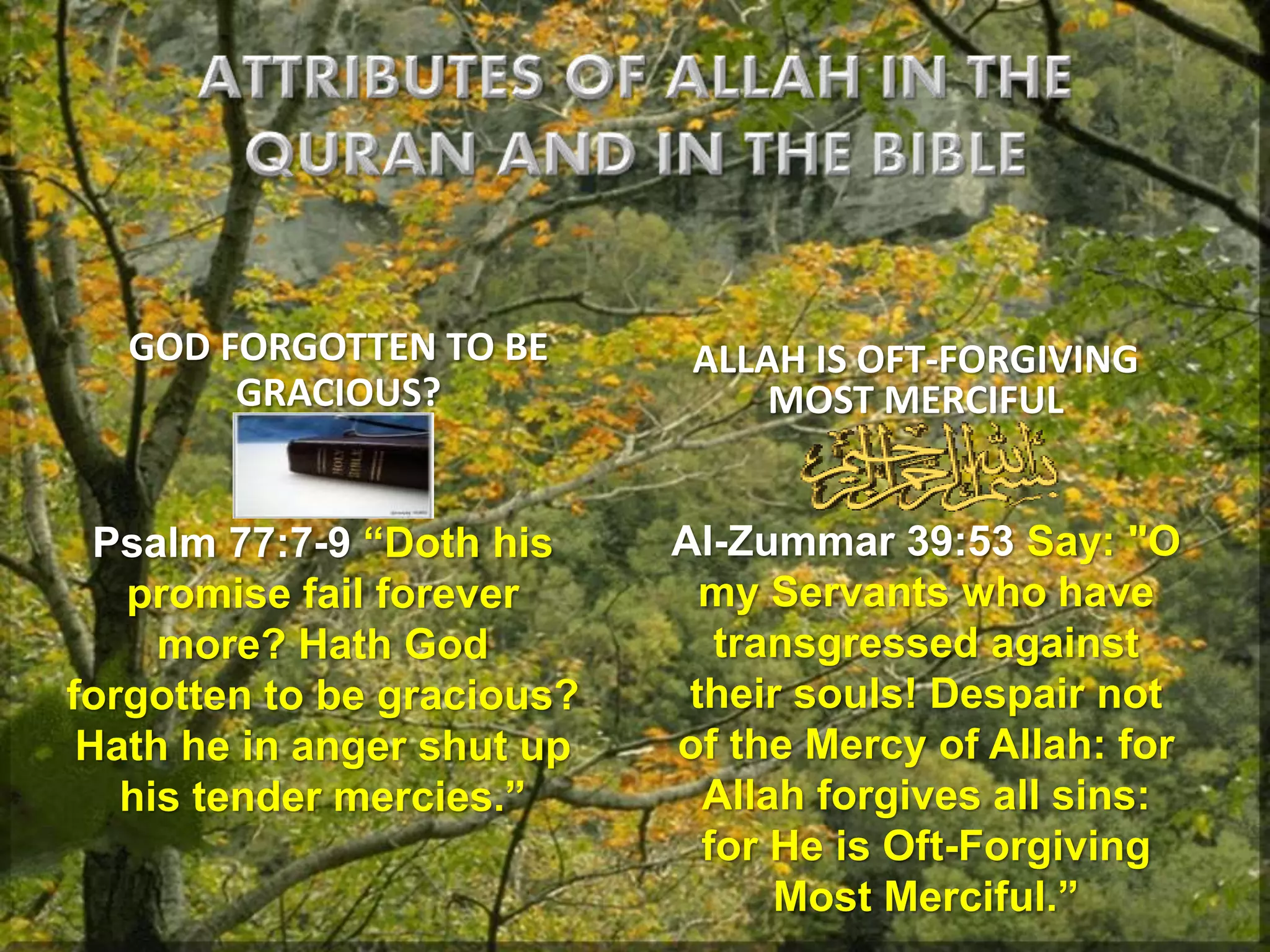 Attributes of Allah in the Quran and in the Bible | PPTX